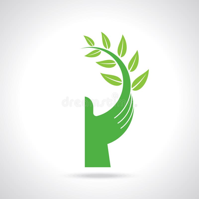 Environmental Care with Hand Stock Vector - Illustration of balance ...