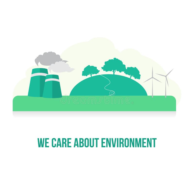Environmental Care with Hand Stock Vector - Illustration of icon ...