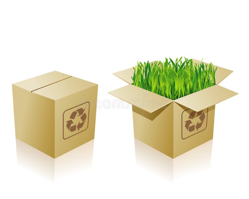 Environmental carton stock vector. Illustration of boxes - 10147412