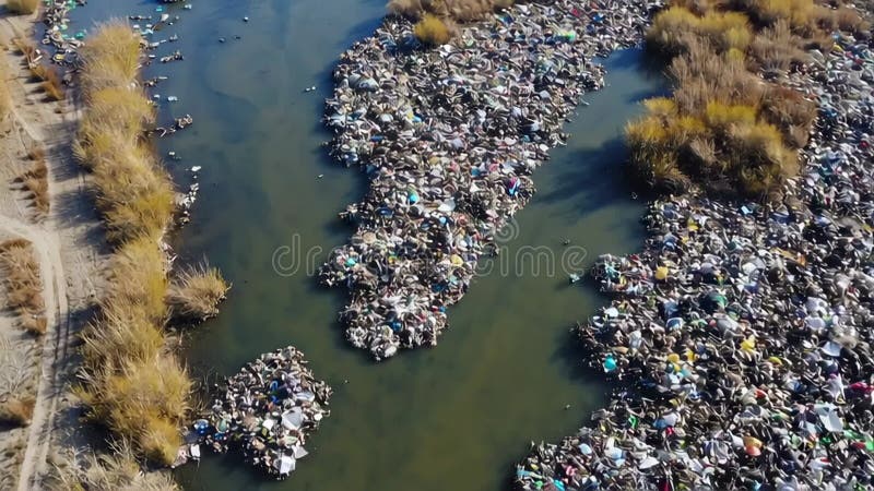 Plastic Garbage Polluting a River in Slow Motion Stock Footage - Video ...