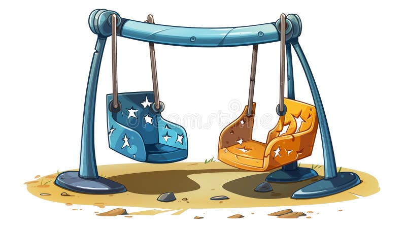 Illustration Broken Playground Swing, Potential Danger, Unsafe for ...