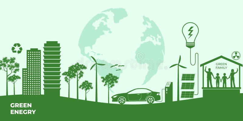 Environmental Concept. Go Green Save the World Illustration Stock ...