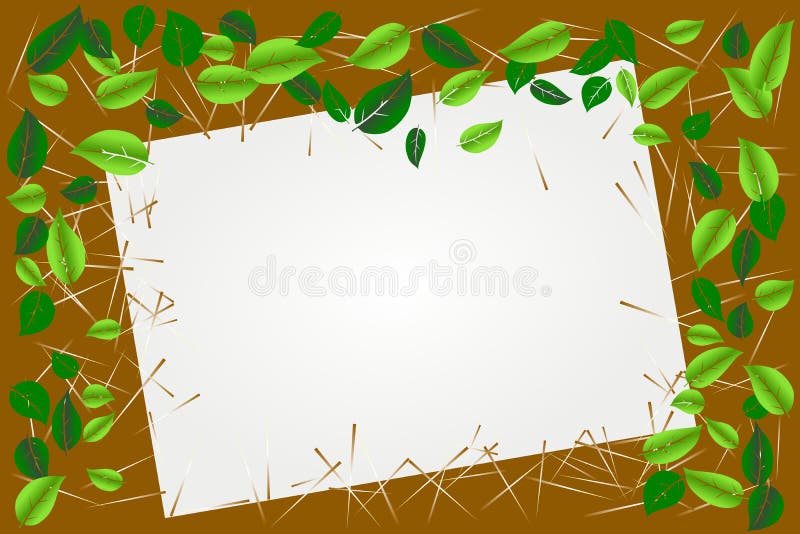 Environmental Concept. Green Leaves Border Frame with White Paper for ...