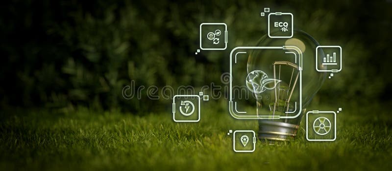 Environmental Concept Green Sustainable Energy Stock Photo - Image of ...
