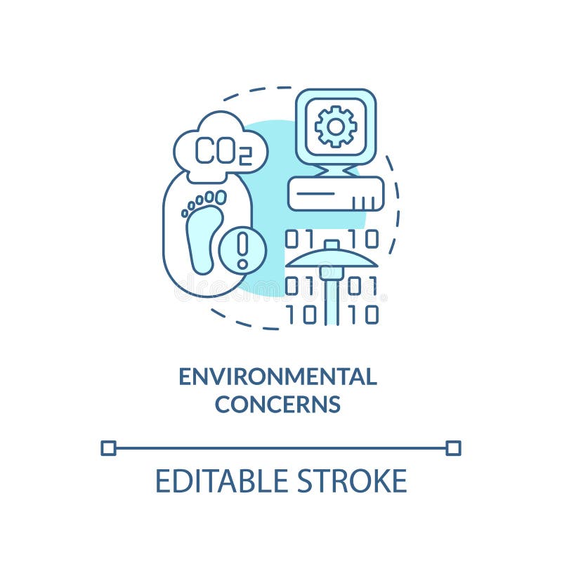 Environmental Concerns Turquoise Concept Icon Stock Vector ...