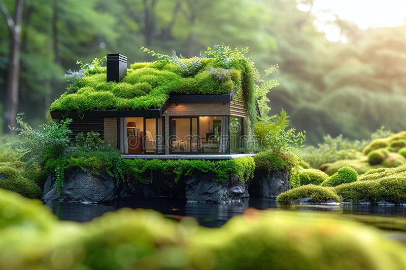 Environmental Consciousness Eco House Harmonizes with Natural Green ...