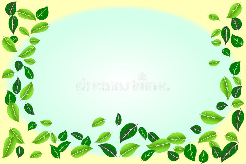 Environmental Concept. Green Leaves Border Frame with White Paper for ...