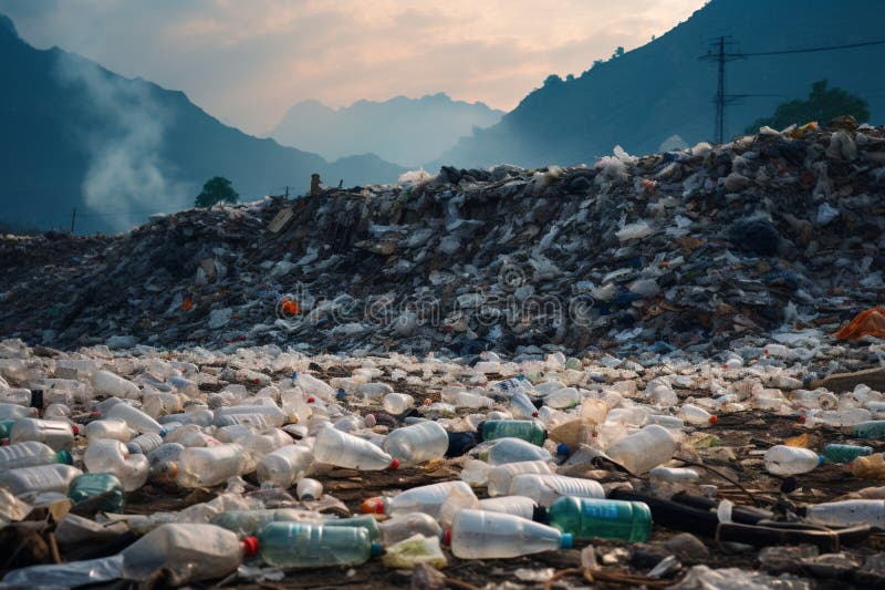 Environmental Crisis Mountain of Garbage, Symbolizing Pollution and ...