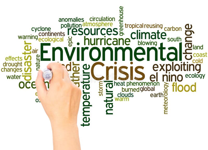 Environmental Crisis Word Cloud Hand Writing Concept Stock Illustration ...