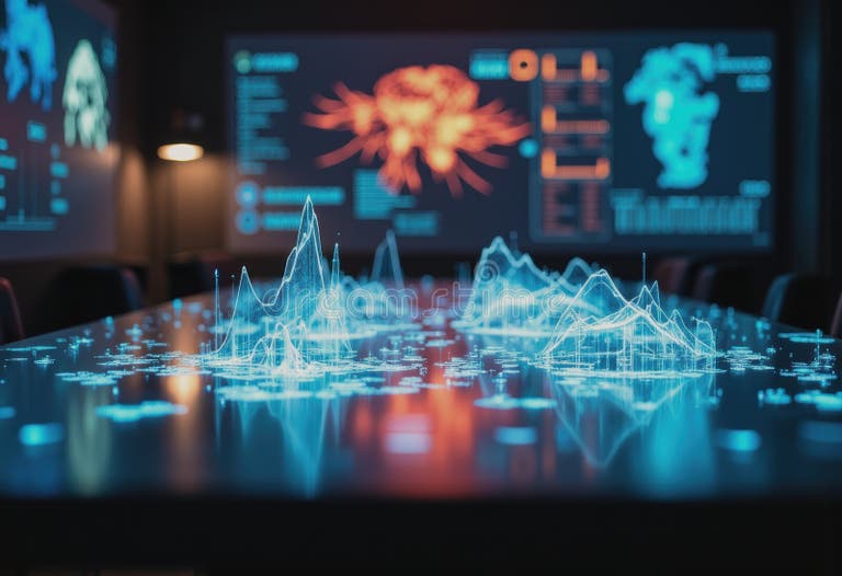 Environmental Data Visualization Display Showcasing Dynamic Graphs and ...