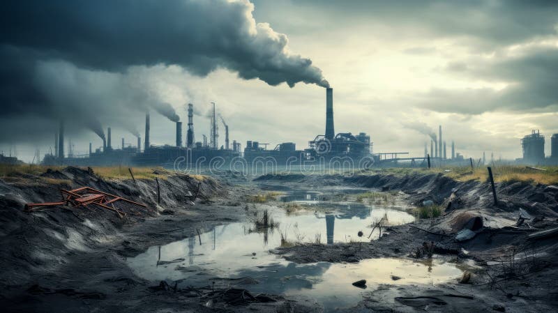 Environmental Devastation Concept, Post-apocalyptic Landscape Destroyed ...