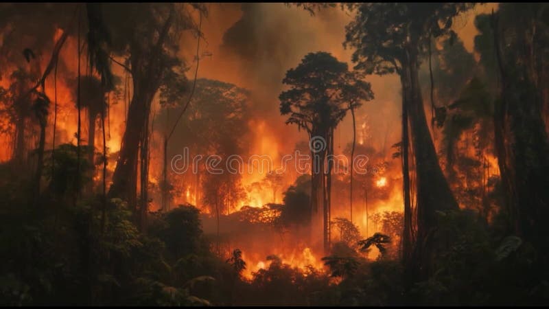 Environmental Disaster in the Amazon - Depiction of a Devastating Fire ...