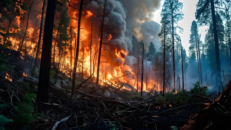 An Environmental Disaster in the Form of a Forest Fire on Planet Earth ...