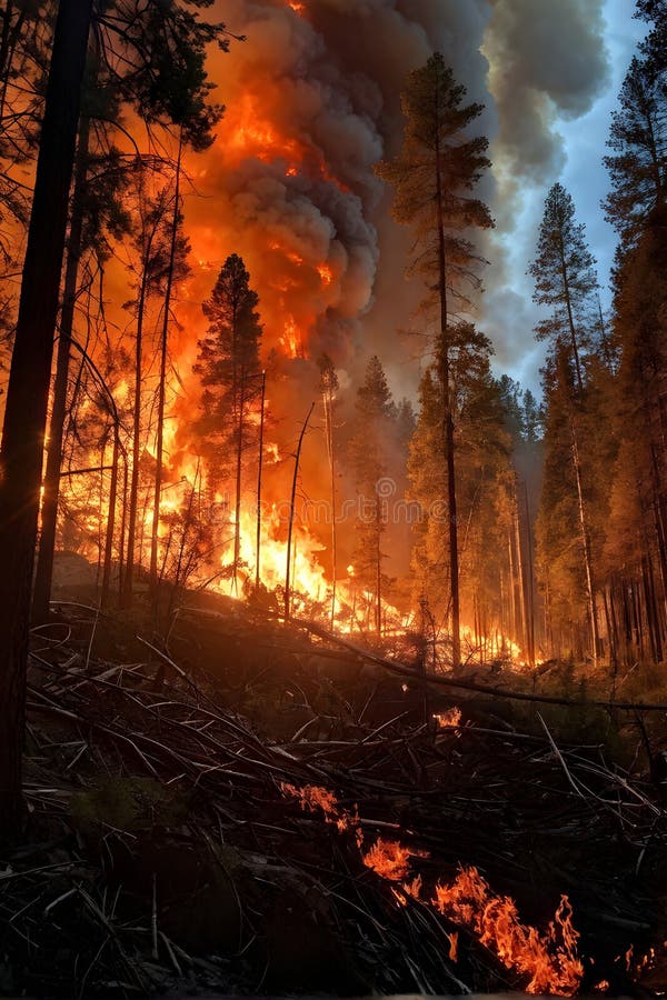 An Environmental Disaster in the Form of a Forest Fire on Planet Earth ...