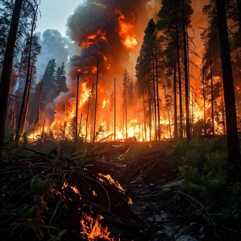 An Environmental Disaster in the Form of a Forest Fire on Planet Earth ...