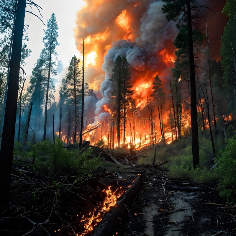 An Environmental Disaster in the Form of a Forest Fire on Planet Earth ...