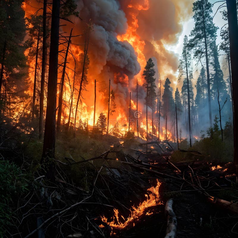 An Environmental Disaster in the Form of a Forest Fire on Planet Earth ...