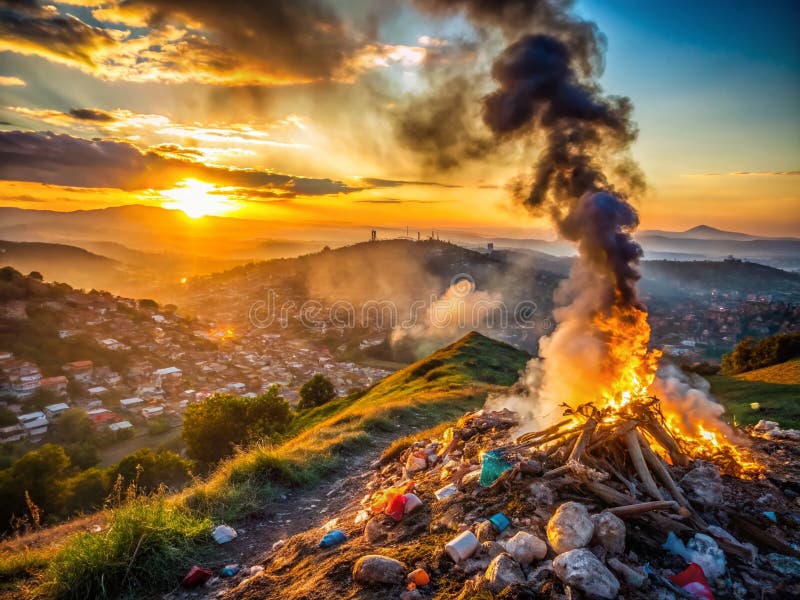 Environmental Disaster a Gripping Documentary Image of a Hillside ...