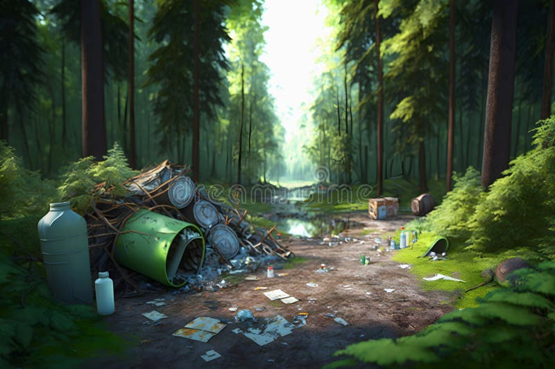Pollution of Forests by People Stock Photo - Image of problem, garbage ...