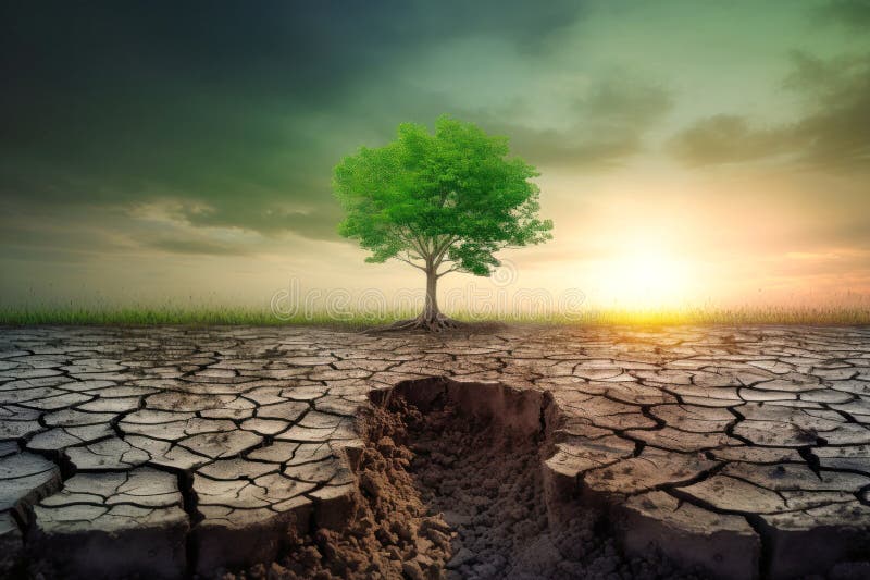 Environmental and Global Warming Concepts. Live and Dead Big a Tree ...