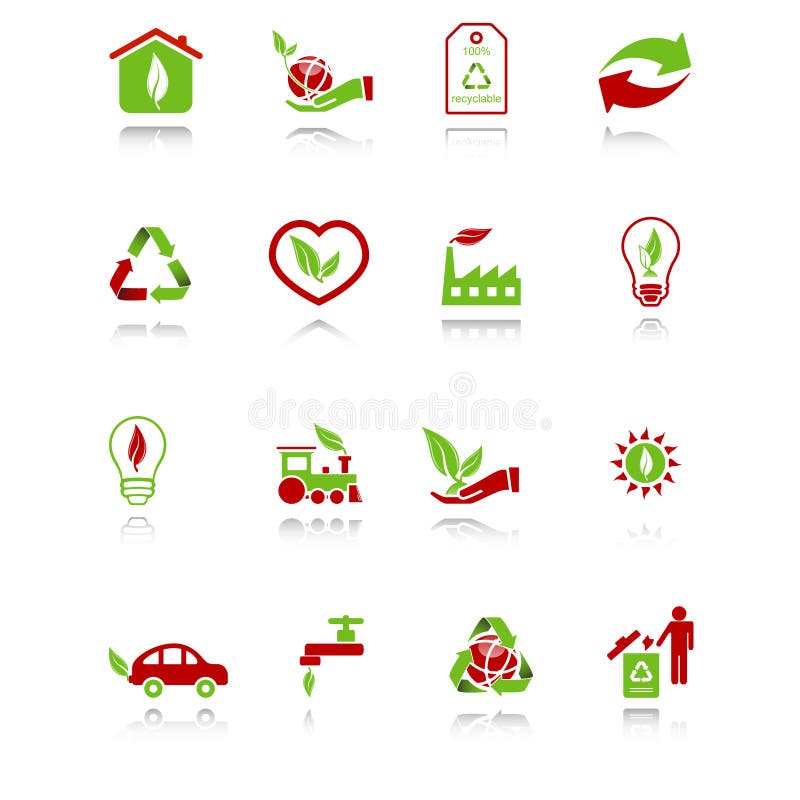 Environmental Protection Icon Set Stock Vector - Illustration of nature ...