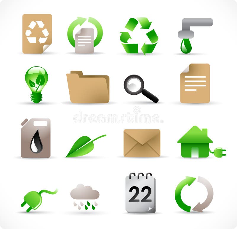 Environmental icons stock vector. Illustration of email - 9334083