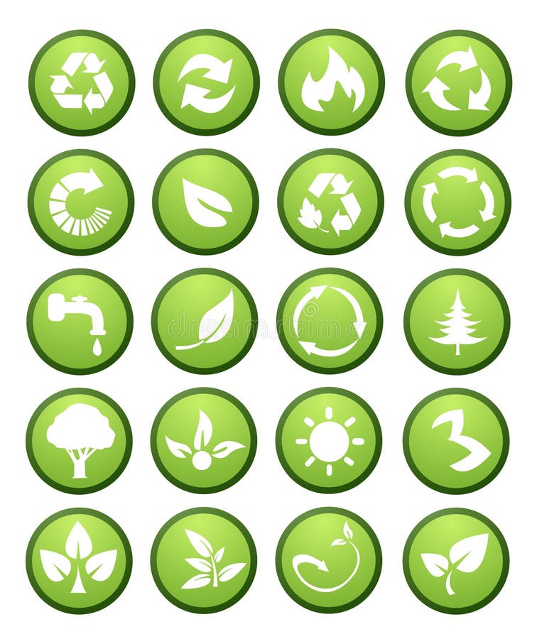 Environmental Conservation Symbols Stock Vector - Illustration of ...