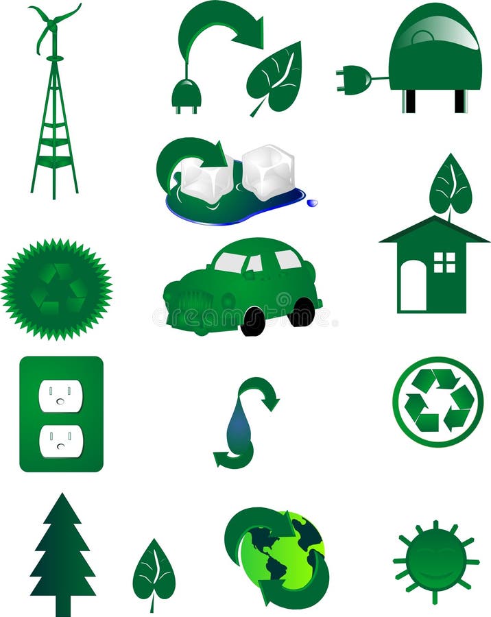 Environmental Icons for Go Green.. in the World.. Stock Vector ...
