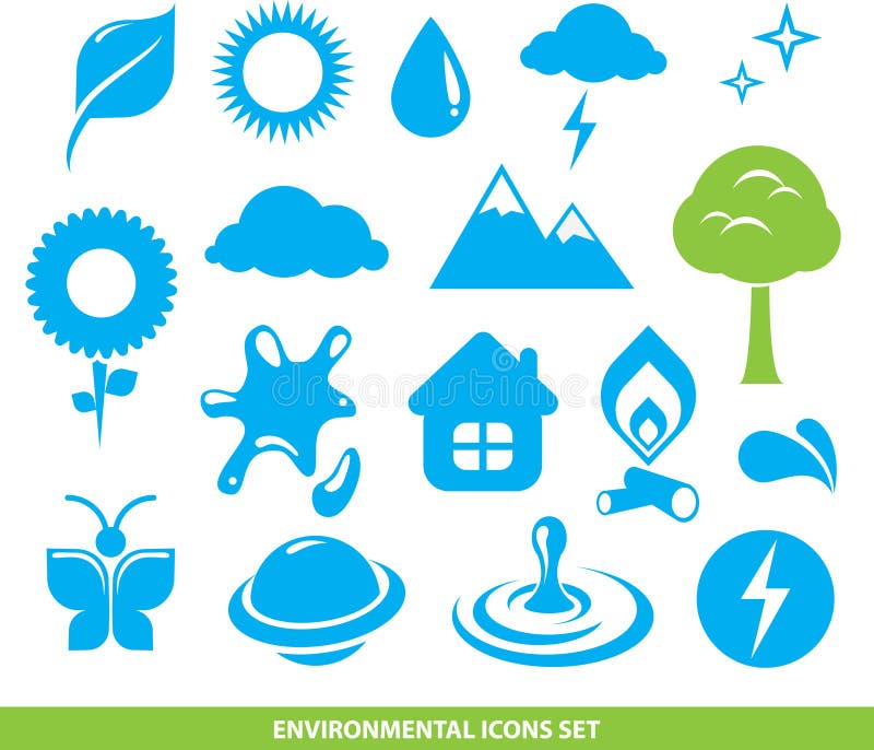 Environmental icons set stock vector. Illustration of home - 12801705