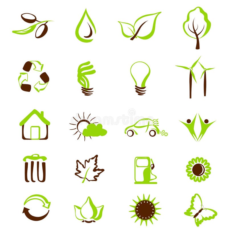 Environmental Icons and Symbols. Vector Set Stock Vector - Illustration ...