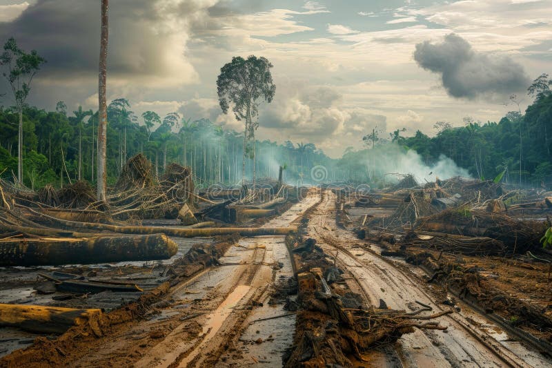 Environmental Impact is Evident in this Deforested Rainforest with ...