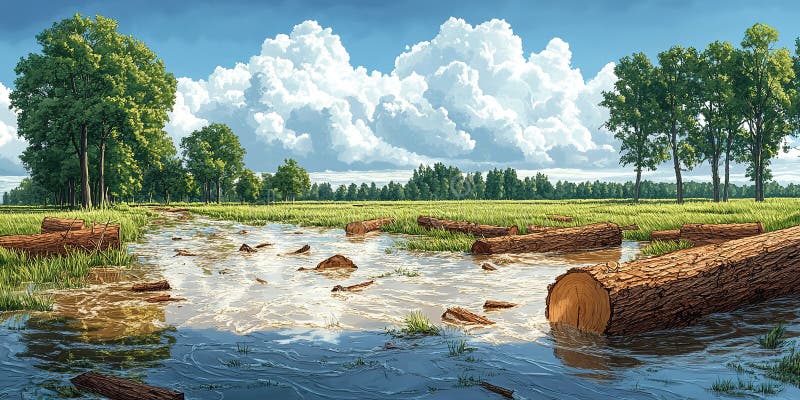 Environmental Impact of Logging Reflected in Flooded Forest Landscape ...