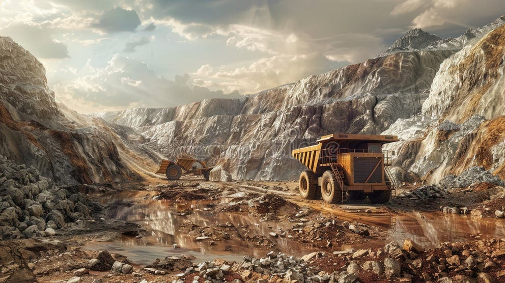 Environmental Impact of Mining Depiction Stock Illustration ...