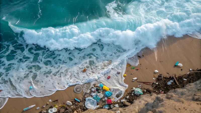 Environmental Impact of Ocean Pollution on Coastal Waves Stock Photo ...
