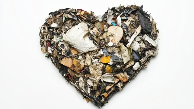 Environmental Impact Visualized, a Heart Made of Garbage Symbolizing ...