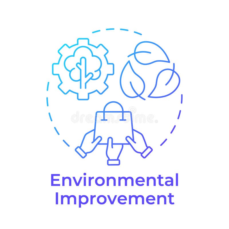 Environmental Improvement Blue Gradient Concept Icon Stock Illustration ...