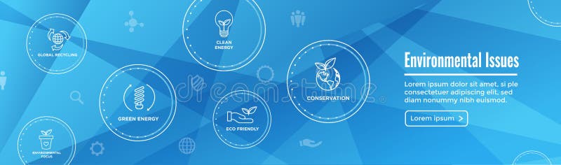 Environmental Issues Header Web Banner - Recycling, Etc Icon Set Stock ...