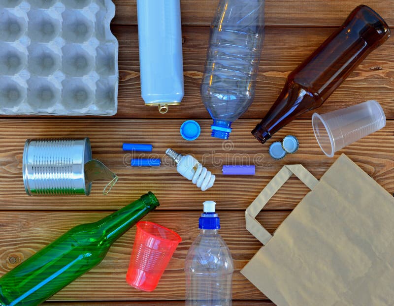 Environmental Items for Recycling Stock Image - Image of glass, waste ...