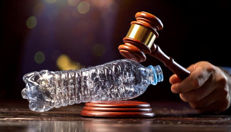 Environmental Justice: the Law Vs. Plastic Pollution Stock Illustration ...