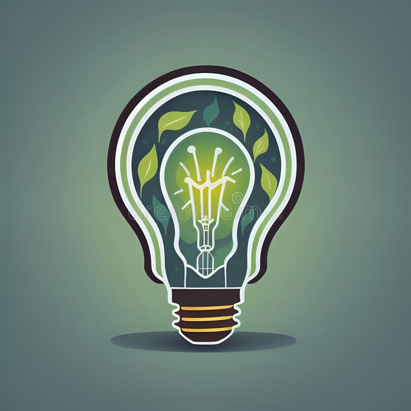 Environmental Light Bulb Icon Vector Clean Technology Symbol ...