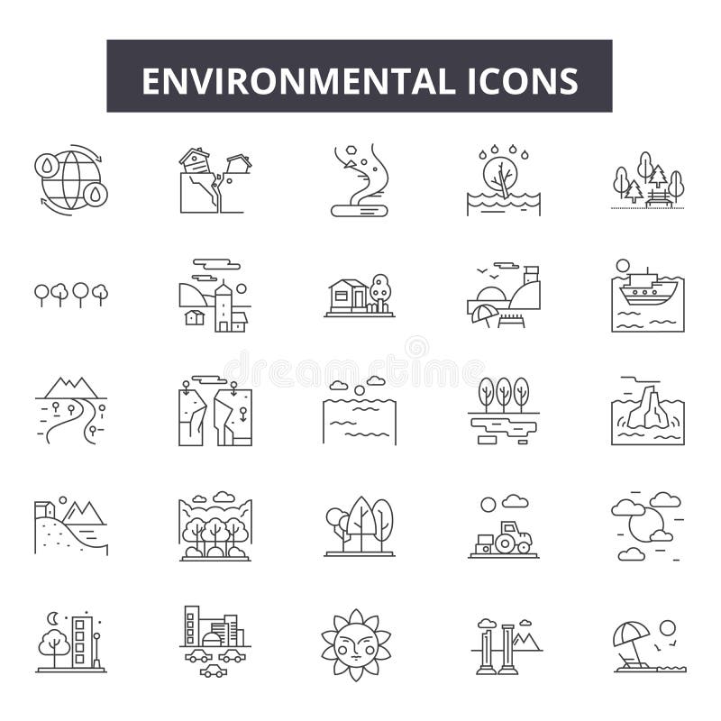 Environmental Line Icons, Signs, Vector Set, Outline Illustration ...