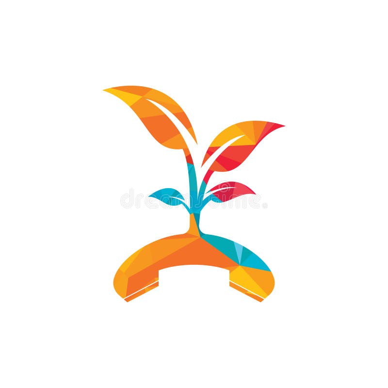 Nature Call Vector Logo Design. Handset Tree Icon Design Template ...