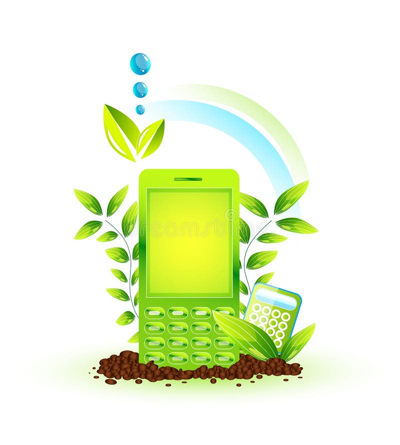 Environmental phone stock vector. Illustration of energy - 8303636