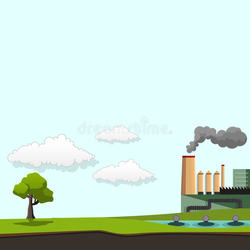 Environmental Pollution Background, Vector Illustration, Stock Vector ...