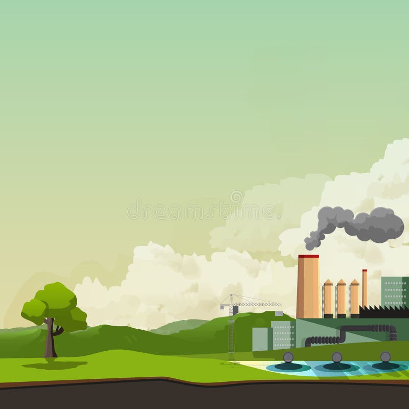 Environmental Pollution Background, Vector Illustration, Stock Vector ...