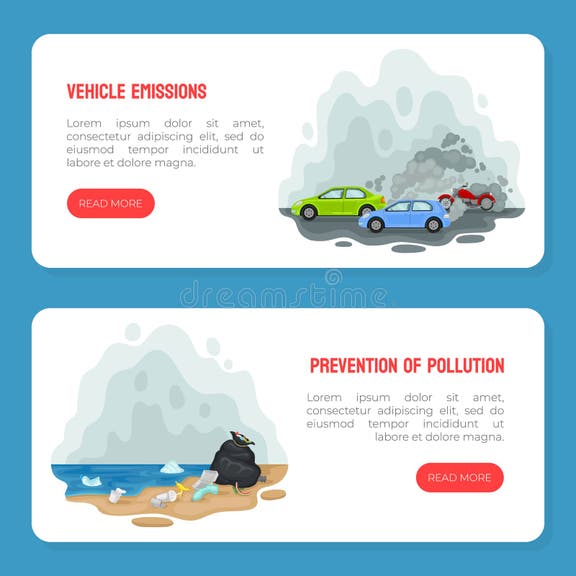 Environmental Pollution Banner Design with Industrial Waste Vector ...