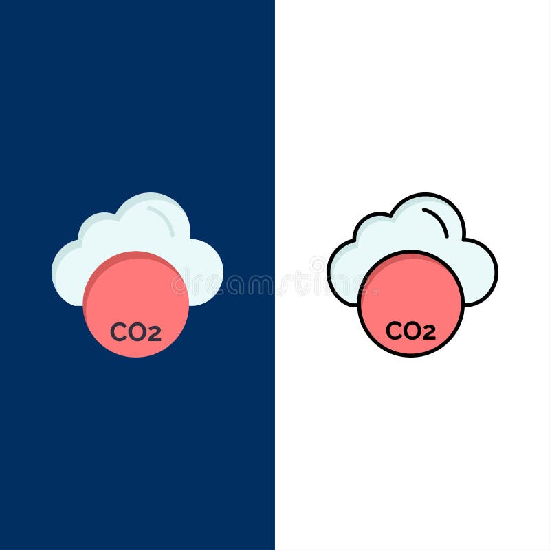 Environmental, Pollution, Co3, Industry Icons. Flat and Line Filled ...
