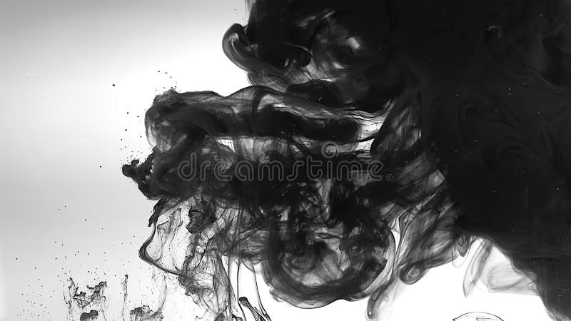 Environmental Pollution Concept. Black Cloud of Ink on a White ...