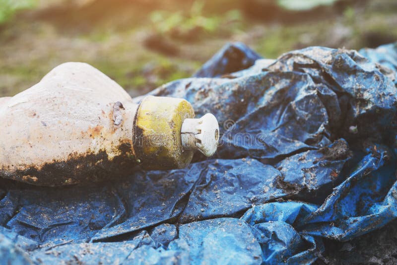 Spilled Plastic Garbage on the Ground, Waste, Land and Water Pollution ...
