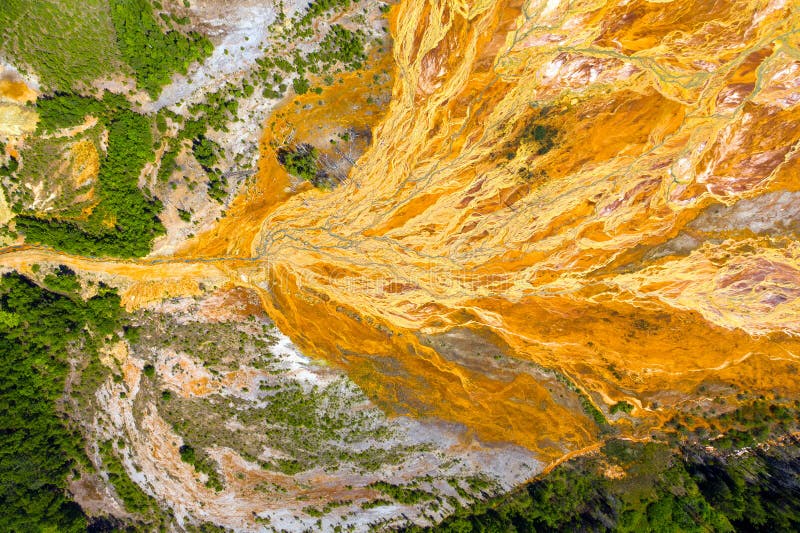 Environmental Pollution from Extraction of Copper Ore. View from Above ...